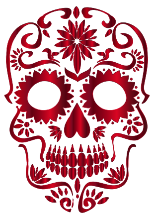Red Sugar Skull Silhouette Clip Art Image - ClipSafari