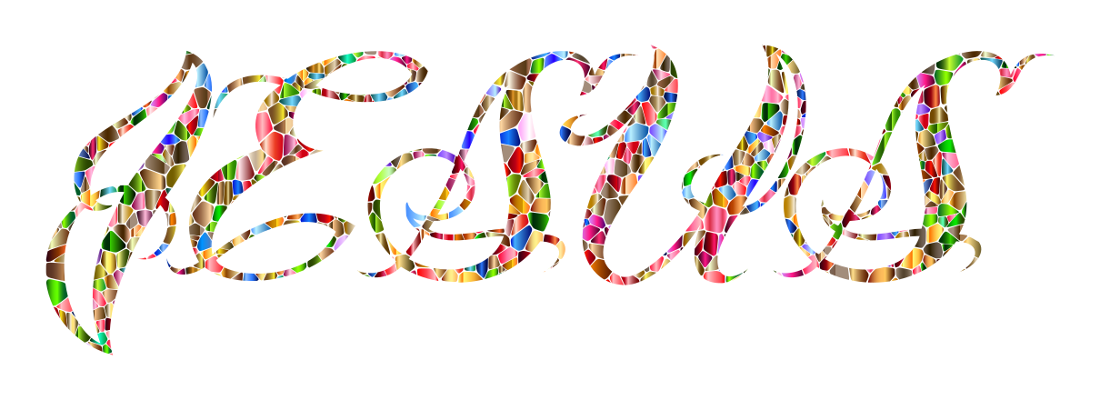Colorful Jesus Typography Clip Art Image - ClipSafari
