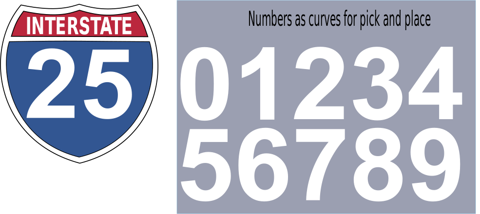 Interstate Numbers as Curves for Pick and Place Clip Art Image - ClipSafari
