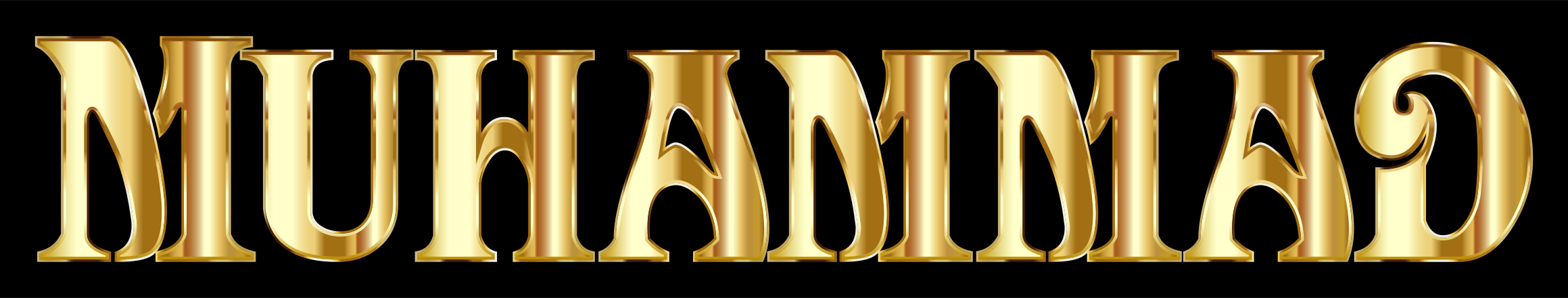 Gold Muhammad Typography Clip Art Image - ClipSafari