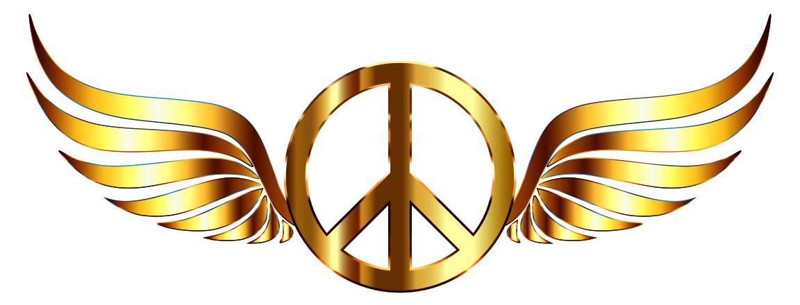 Gold Peace Sign Wings Clip Art Image - ClipSafari