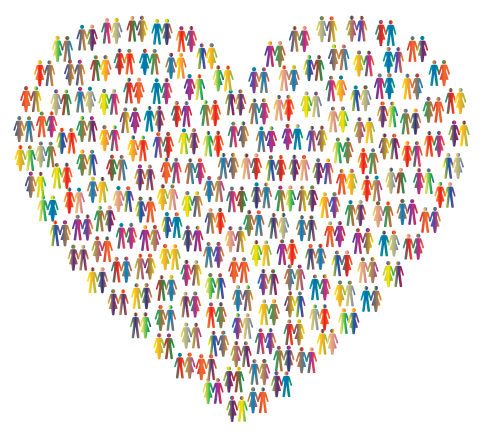 Heart Filled With Colorful People Clip Art Image - ClipSafari