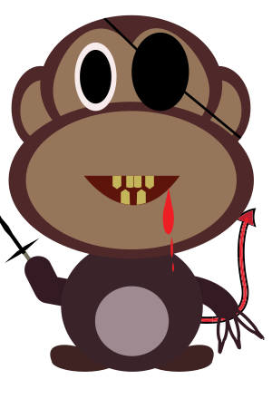 Monkey with Pirate Eye Patch Clip Art Image - ClipSafari