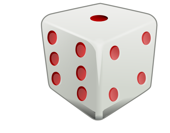 A 3D image of a white and red die Clip Art Image - ClipSafari