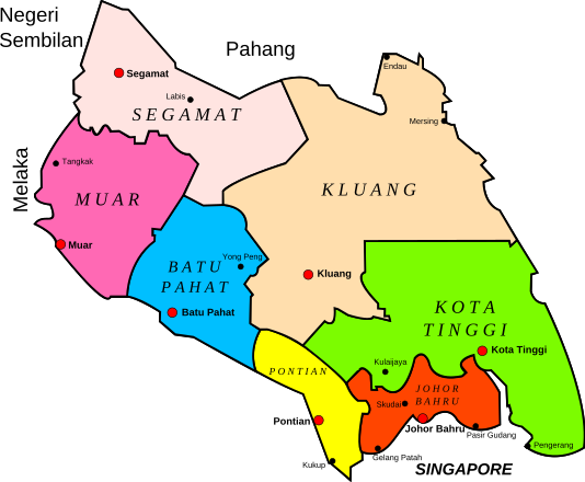 Map of Johor, Malaysia Clip Art Image - ClipSafari