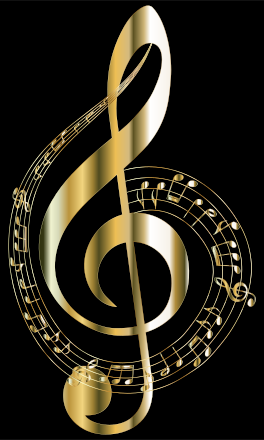 Gold Musical Notes Typography Clip Art Image - ClipSafari