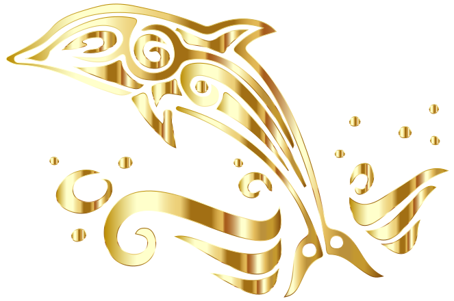 Gold Dolphin Design Clip Art Image - ClipSafari
