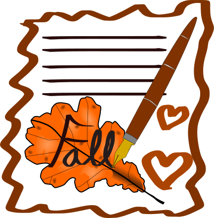 Fall Leaves and Pen Clip Art Image - ClipSafari