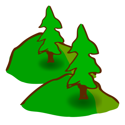 Two Hills With Trees Clip Art Image - ClipSafari