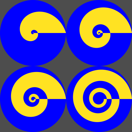 Blue Yellow Spirals Clip Art Image - ClipSafari