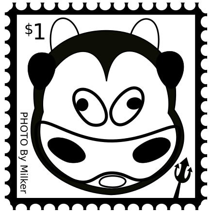 Derpy Cow Stamp Clip Art Image - ClipSafari