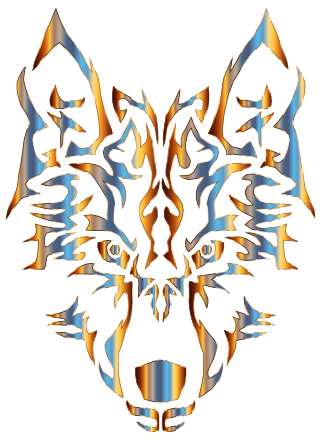 Chromatic Tribal Wolf Clip Art Image - ClipSafari