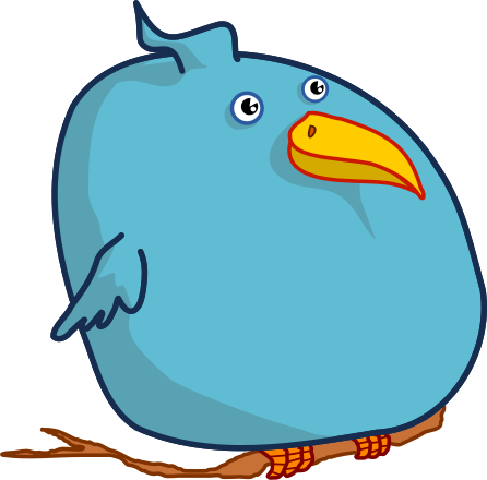 Pudgy Blue Bird Clip Art Image - ClipSafari