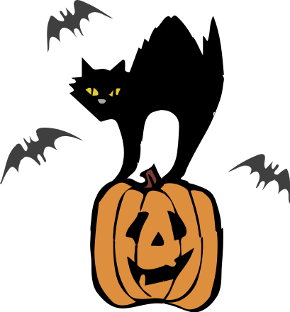 Black Cat on Pumpkin Clip Art Image - ClipSafari