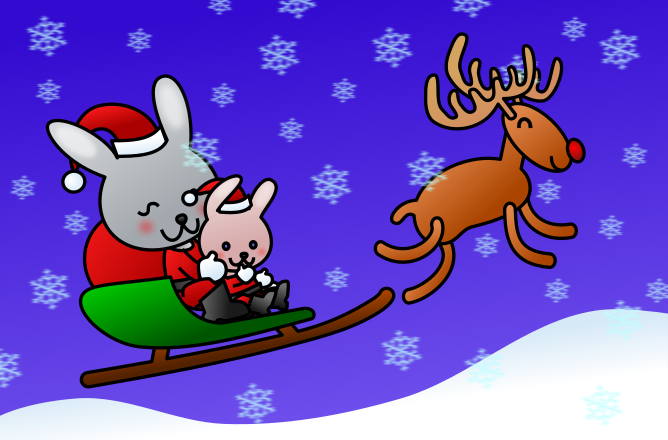 Santa Bunny and Reindeer Clip Art Image - ClipSafari