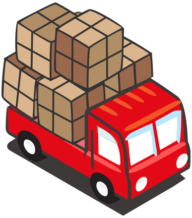 Red Truck Loaded with Boxes Clip Art Image - ClipSafari