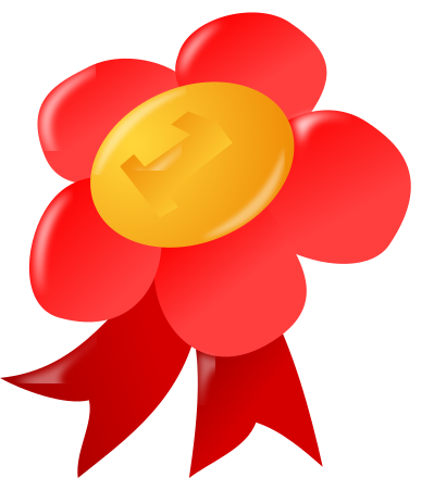 Red Flower Award Clip Art Image - ClipSafari