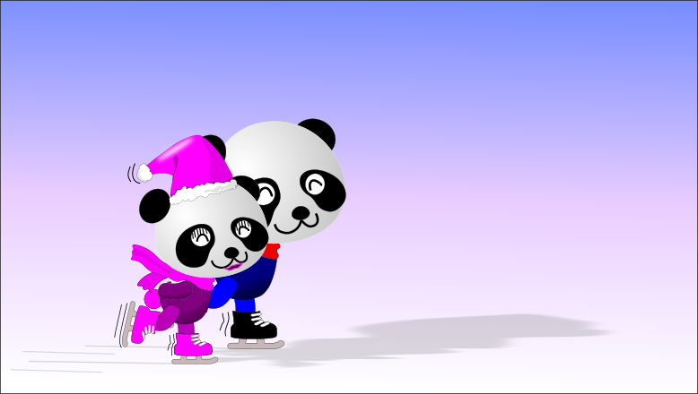 Pandas Skating Clip Art Image - ClipSafari