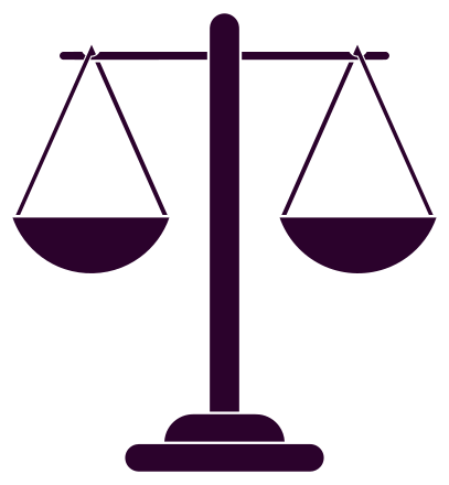 A black and white image of a scale with purple weights Clip Art Image ...