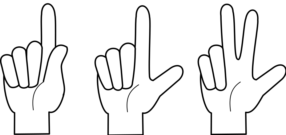 Three fingers pointing up Clip Art Image - ClipSafari
