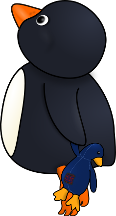 Penguin with a baby penguin Clip Art Image - ClipSafari