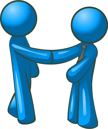 Two Blue Figures Handshaking Clip Art Image - ClipSafari