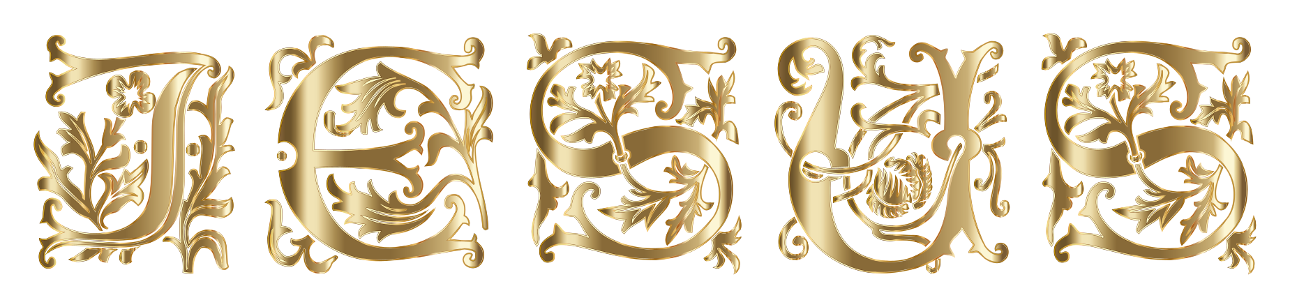 Golden Jesus Letters Clip Art Image - ClipSafari