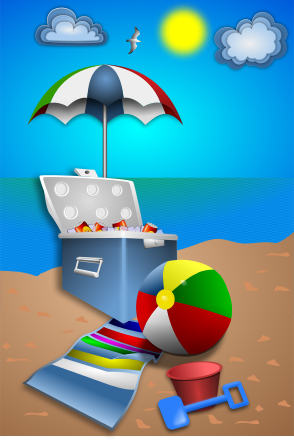 Beach Day Scene Clip Art Image - ClipSafari