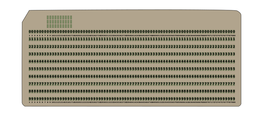 80 column punched card Clip Art Image - ClipSafari