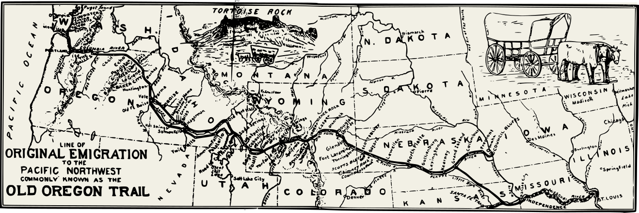 Old Oregon Trail Map Clip Art Image - ClipSafari