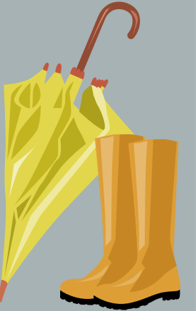 Umbrella and Rain Boots Clip Art Image - ClipSafari