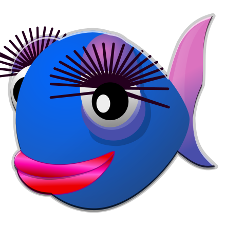 Blue Fish with Makeup Clip Art Image - ClipSafari
