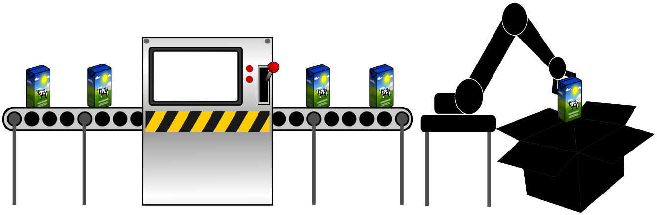 Conveyor Belt with Robot Arm Clip Art Image - ClipSafari