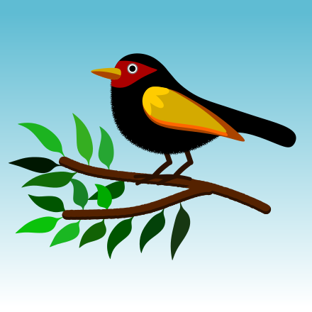 Colorful Bird Perched On Branch Clip Art Image - ClipSafari