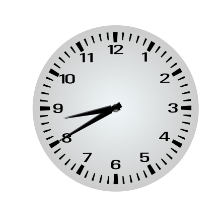 White Clock Showing 8:40 Clip Art Image - ClipSafari