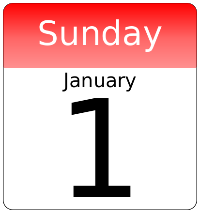 Sunday January 1st Clip Art Image - ClipSafari