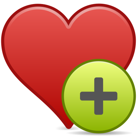 Heart with a plus sign Clip Art Image - ClipSafari