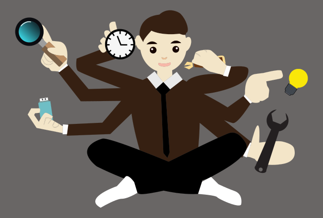 Multitasking Cartoon Man Clip Art Image - ClipSafari