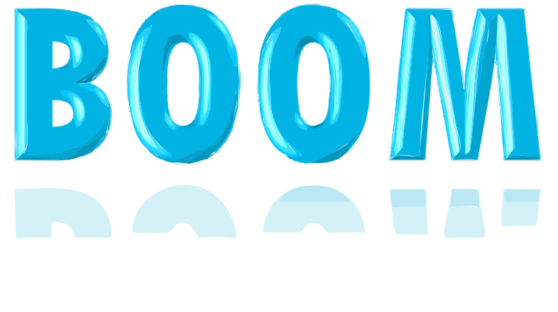 Blue Boom Sign With Shadow Clip Art Image - ClipSafari