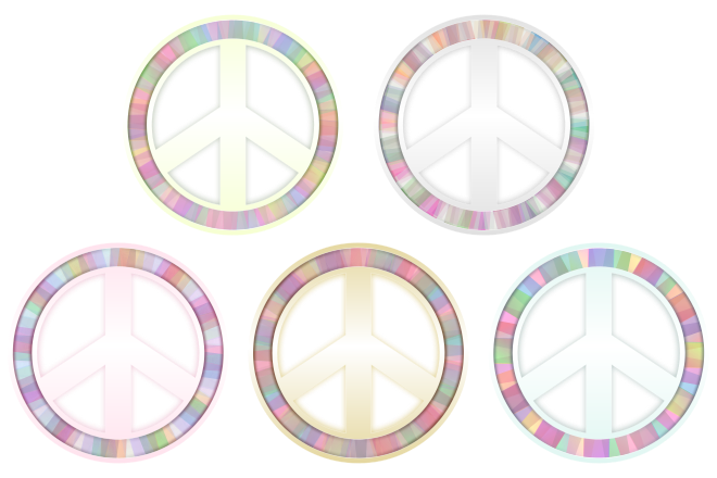 Five Peace Symbols Clip Art Image - ClipSafari