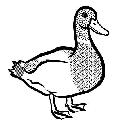 Black and White Duck Clip Art Image - ClipSafari