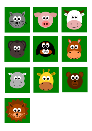 Animal Face Set Clip Art Image - ClipSafari