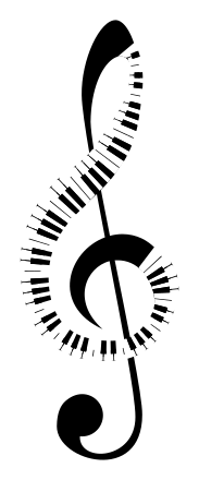 Music Note with Piano Keys Clip Art Image - ClipSafari