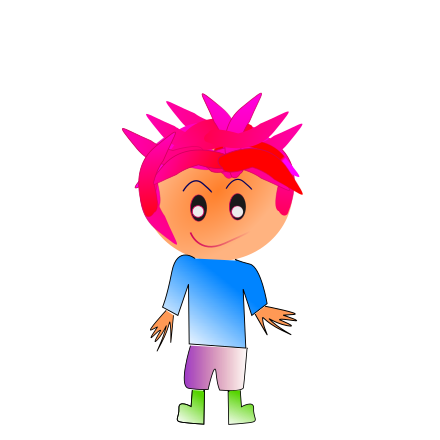 Pink and Blue Cartoon Character Clip Art Image - ClipSafari