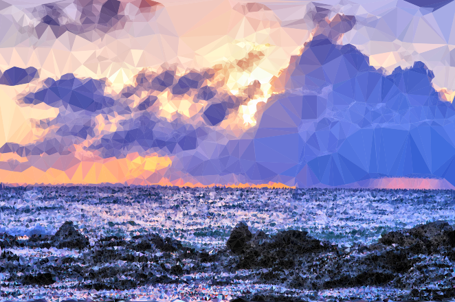 Low Poly Ocean Sunset Clip Art Image - ClipSafari