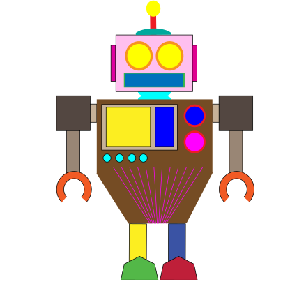 Colorful Robot Clip Art Image - ClipSafari